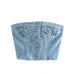Gina Slim Fit Denim Tube Top Vest – Something She Likes Wholesale